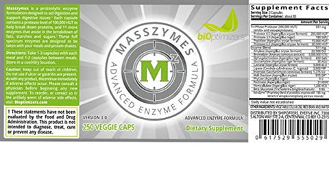 MassZymes - Digestive Enzymes For Better Digestion, 250 Capsules (BiOp ...